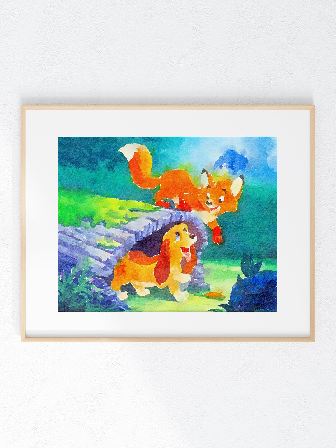 The Fox and the Hound Wall Print 8 X 10 Unframed Nursery Print Home ...