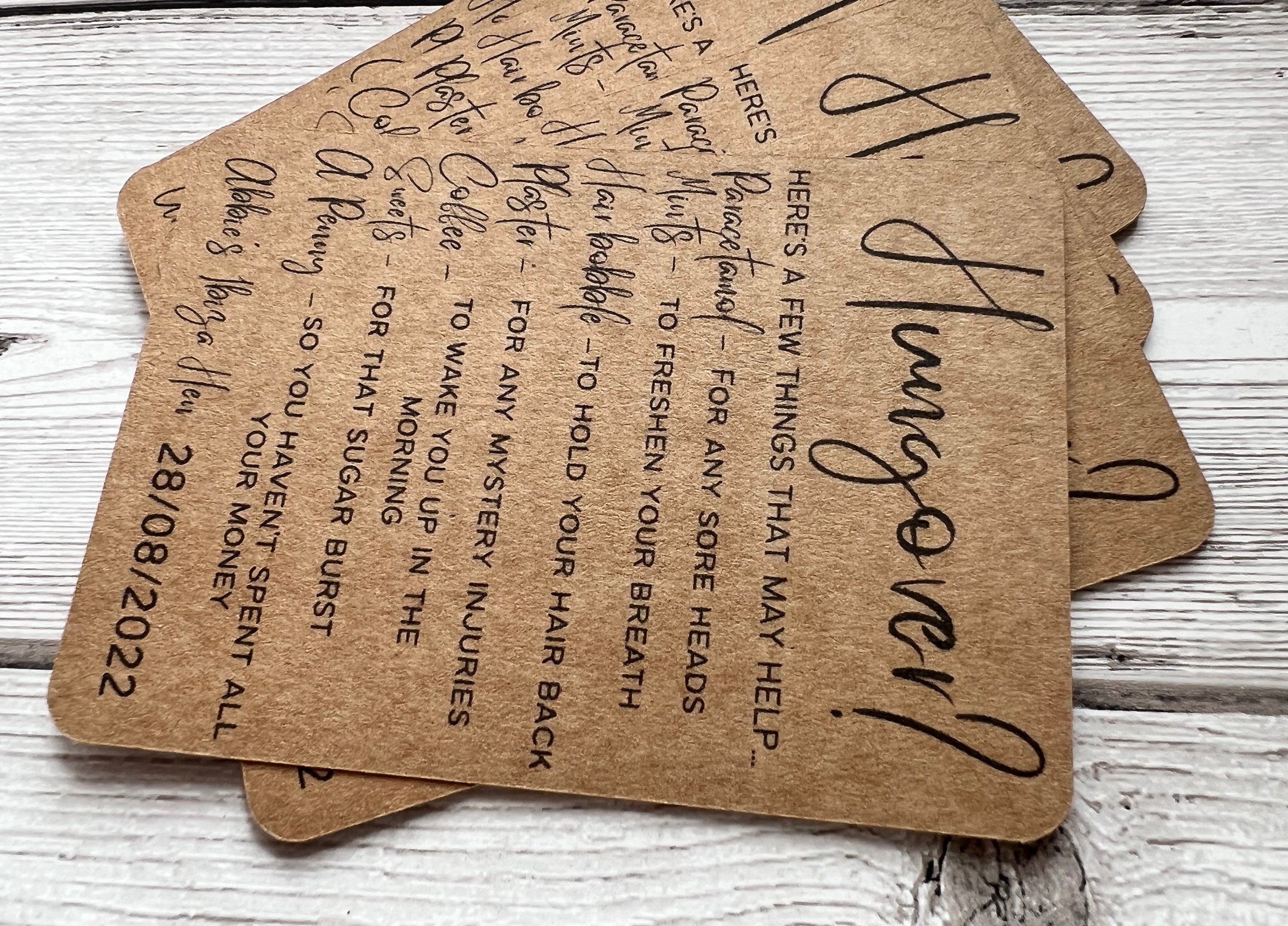 Hangover Recovery Kit Cards Hungover Bag Cards Printed - Etsy UK