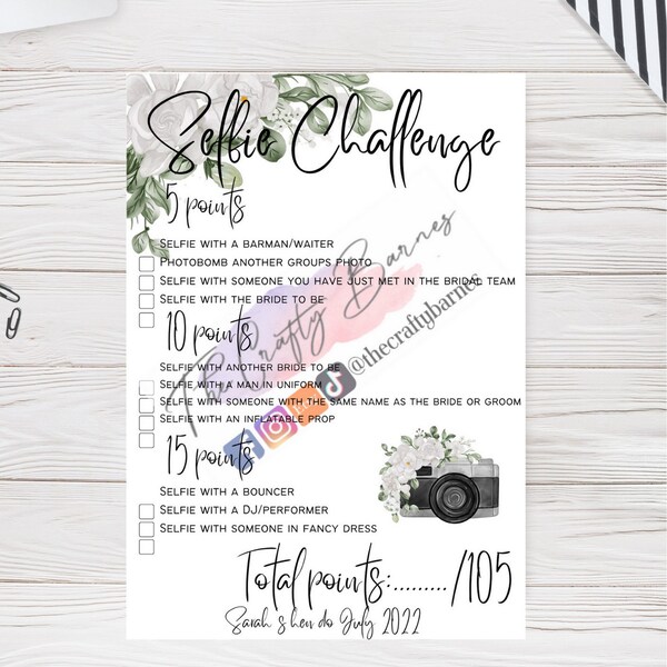 Hen Do Photo Challenge Cards - Etsy UK