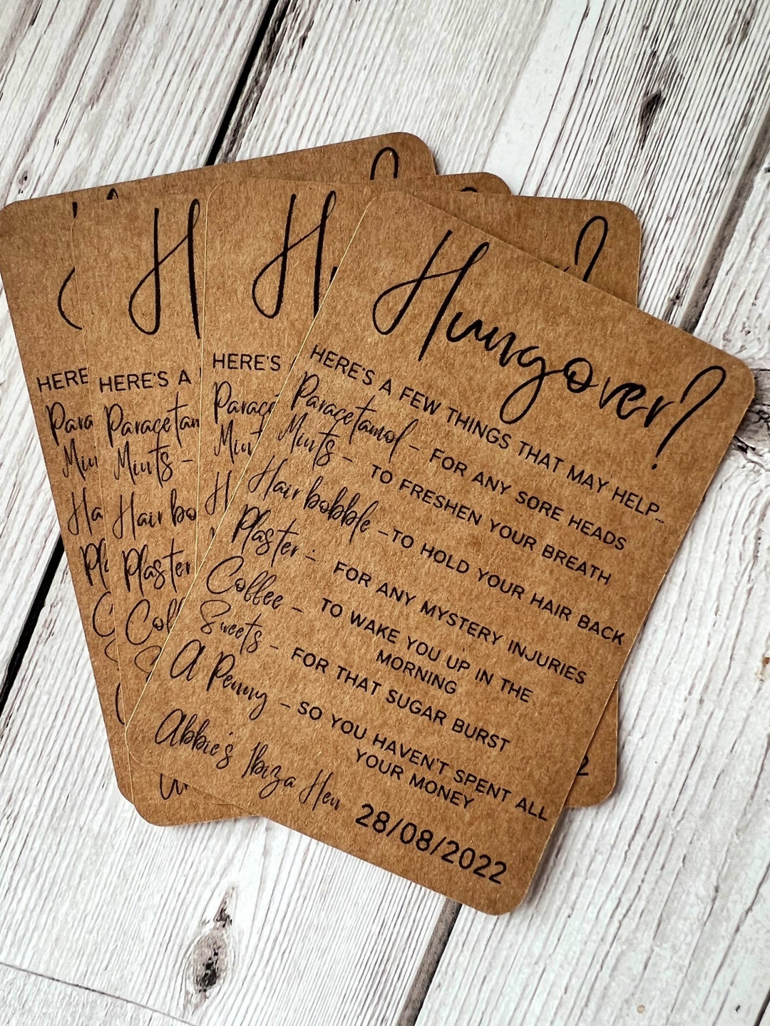 Hangover Recovery Kit Cards, Hungover Bag Cards, Printed Cards, Digital ...