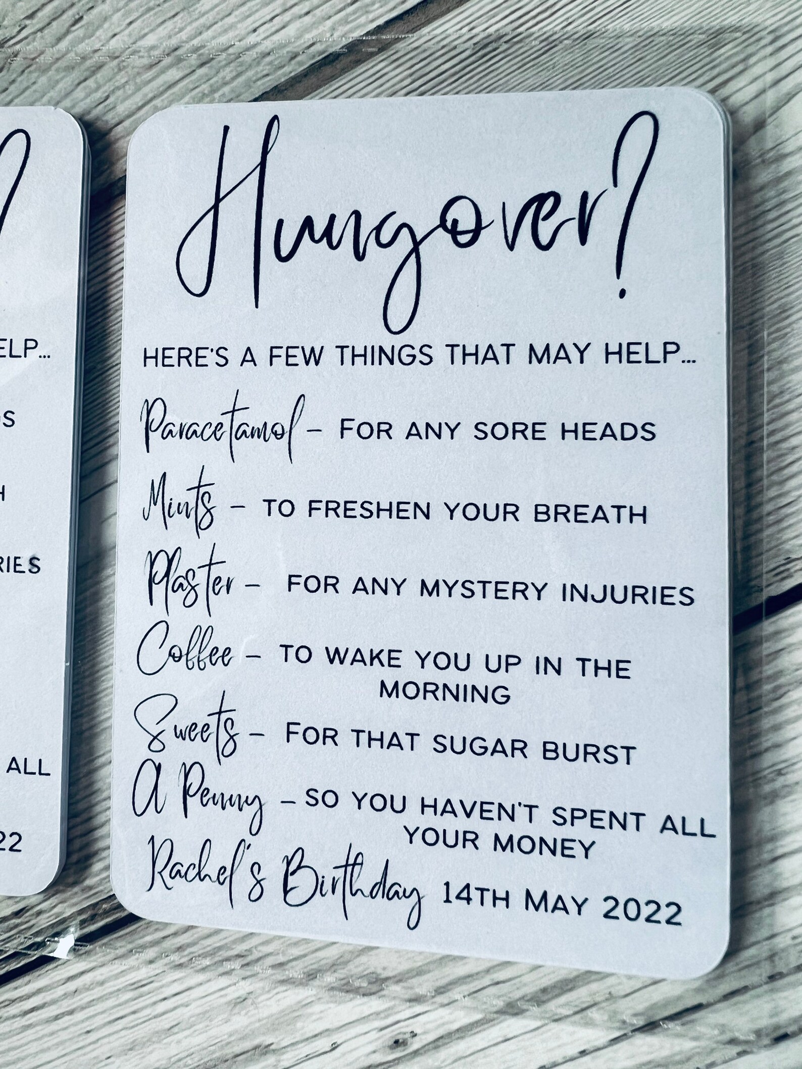 Hangover Recovery Kit Cards, Hungover Bag Cards, Printed Cards, Digital ...