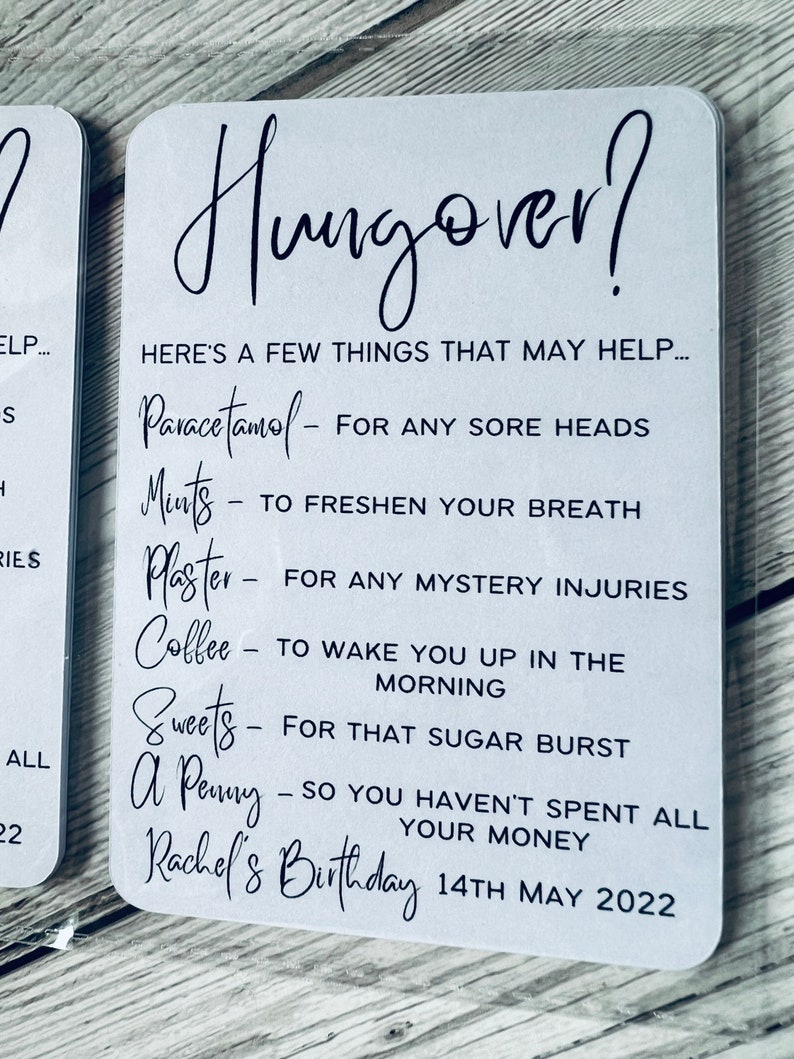 Hangover Recovery Kit Cards, Hungover Bag Cards, Printed Cards, Digital ...