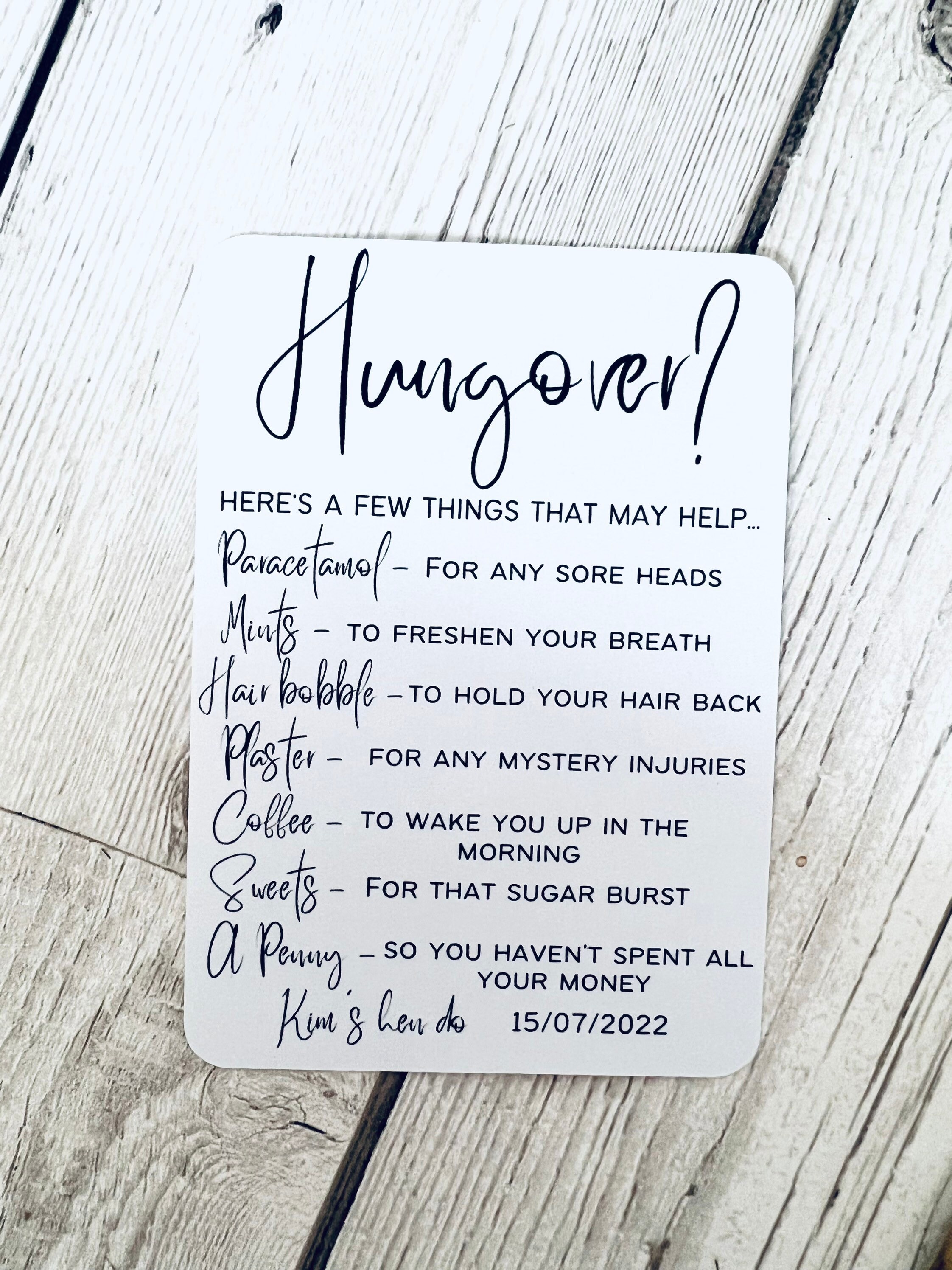 Hangover Recovery Kit Cards Hungover Bag Cards Printed - Etsy UK