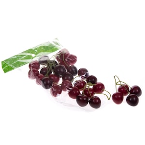 Cherries Artificial 30 Pcs Plastic Fake Fruits Food Ornament Real Size ...