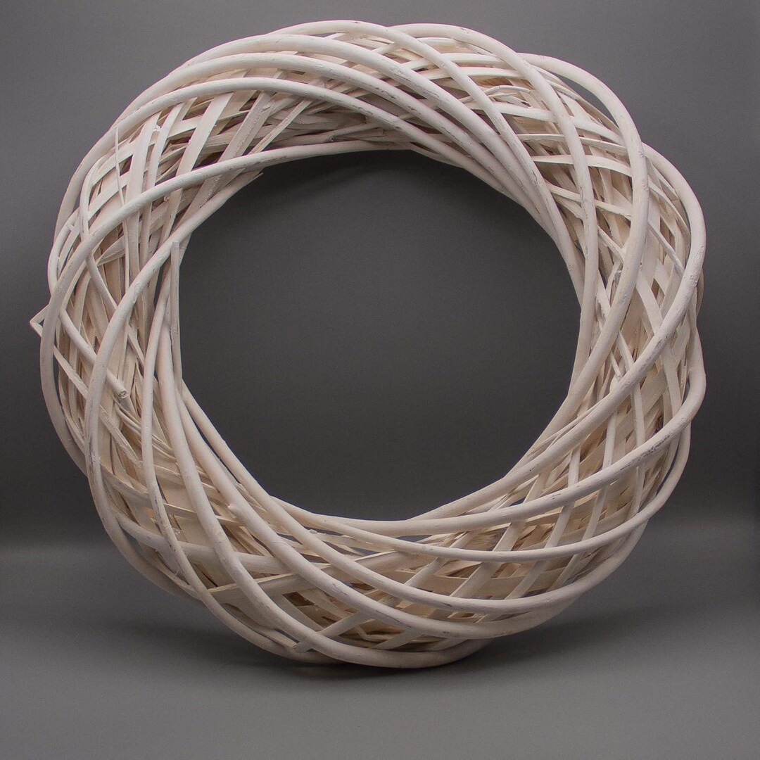 Wreath Natural Willow White Round 25 Cm - Etsy UK