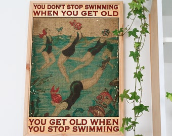 Swimming Poster - Etsy