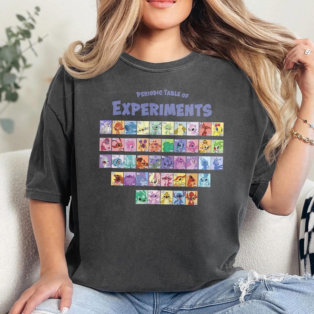 Disney Lilo and Stitch Periodic Table of Experiments T-shirt, Cute Lilo ...
