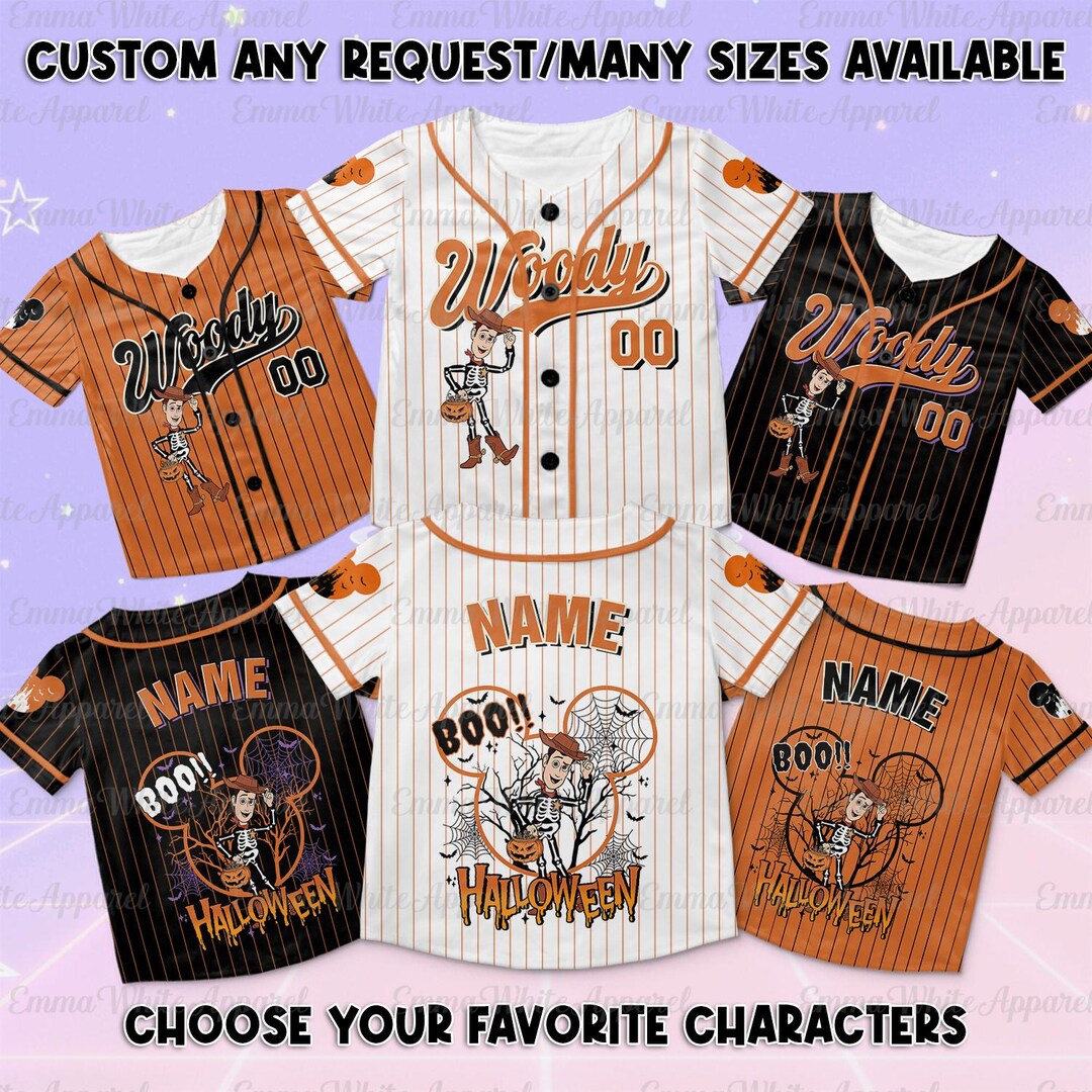 Disney Woody Skeleton Jersey, Disney Toy Story Characters Halloween ...