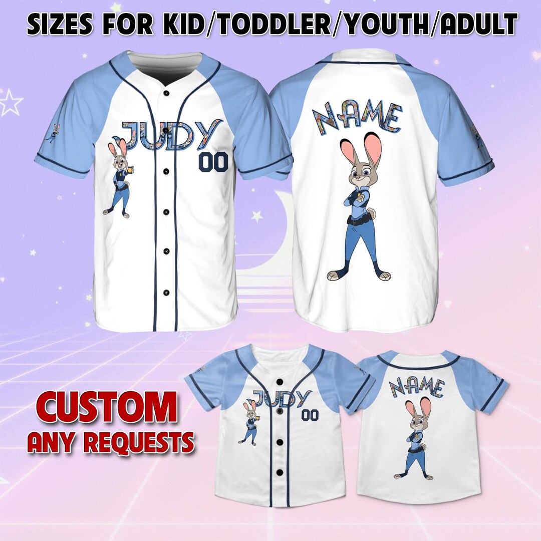 Zootopia 2 Judy Baseball Jersey, Zootopia 2 Big Face Cartoon Shirt ...