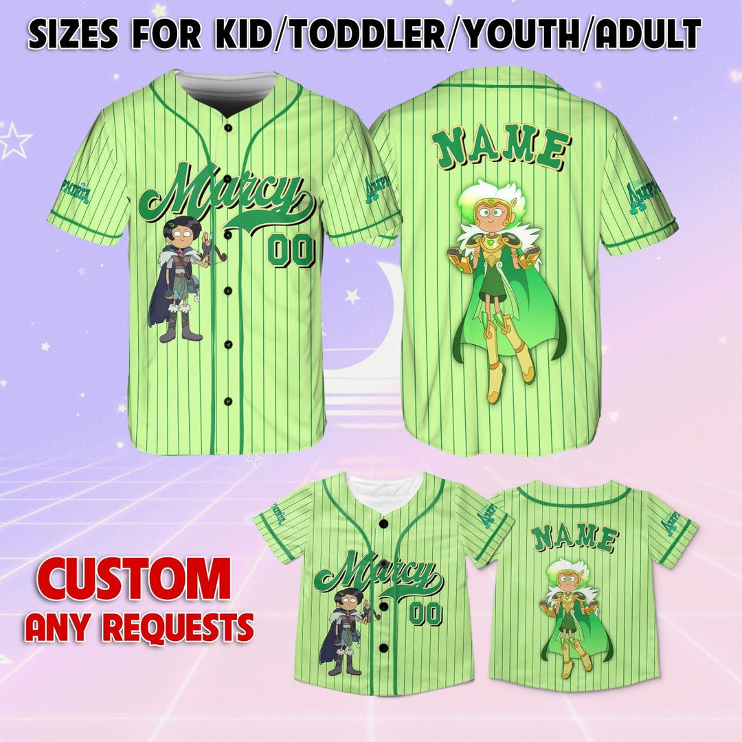 Amphibia Marcy Baseball Jersey, Disey Amphibia Characters Jersey ...