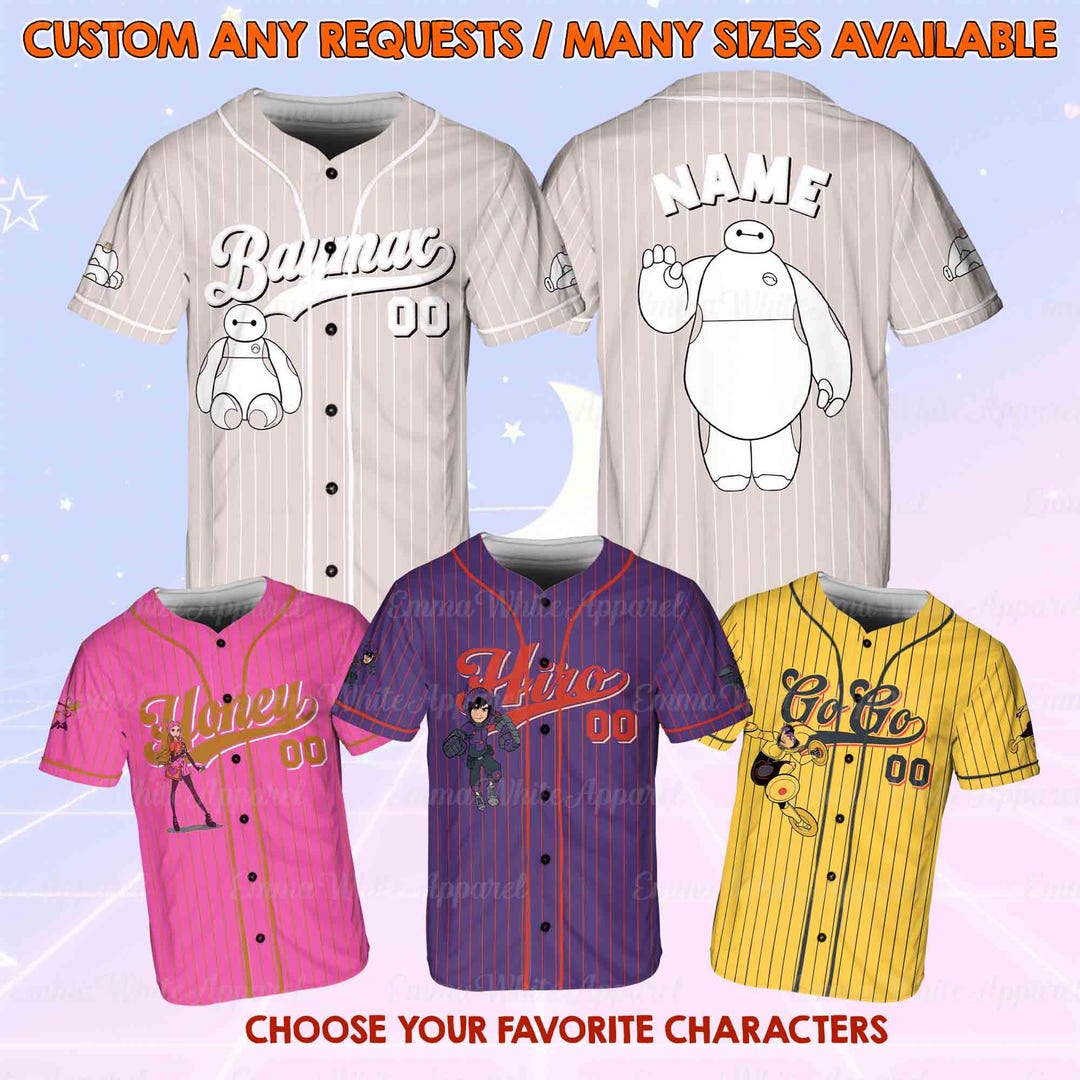 Disney Baymax and Friends Jersey, Big Hero Characters Group Jersey ...