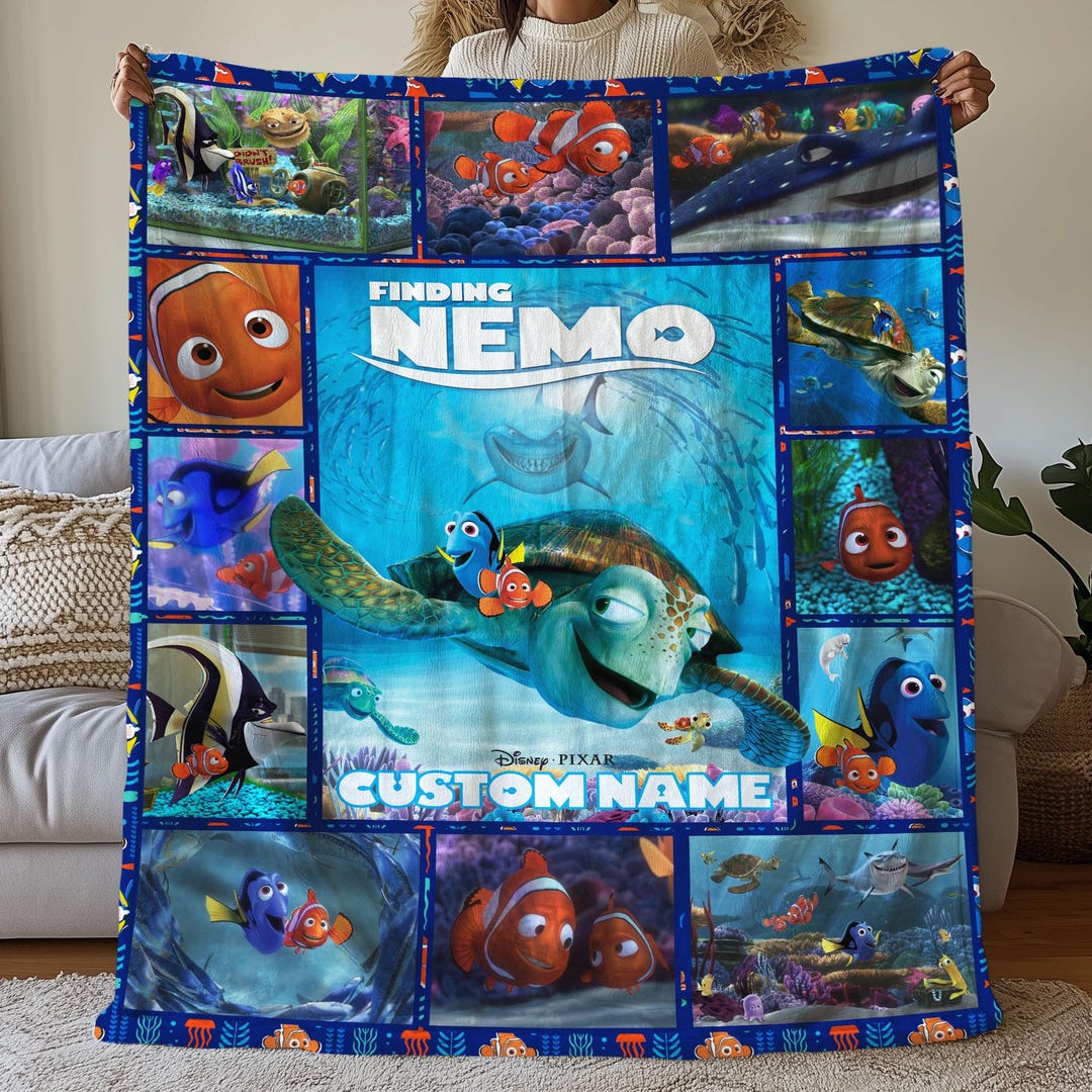 Custom Finding Nemo Pictures Collage Blanket, Cartoon Movie Blanket ...