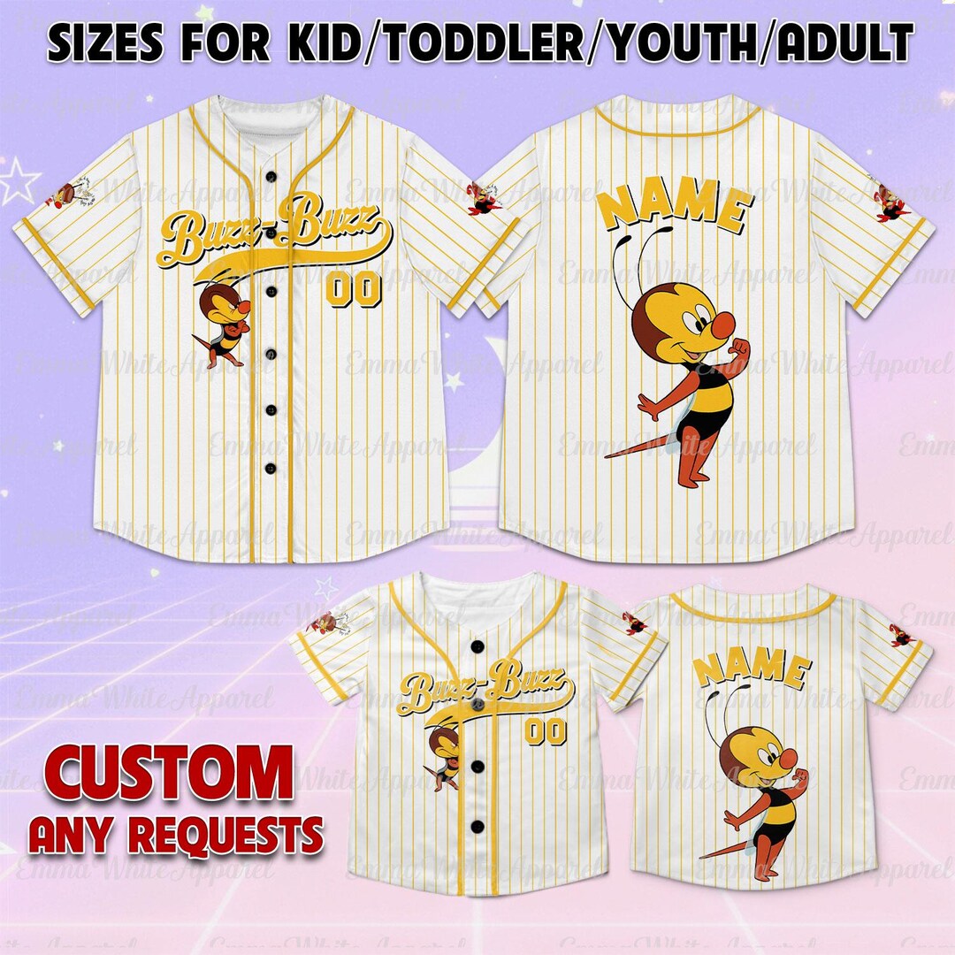 The Three Caballeros Buzz Buzz Jersey, Disney Buzz Buzz Baseball Jersey ...