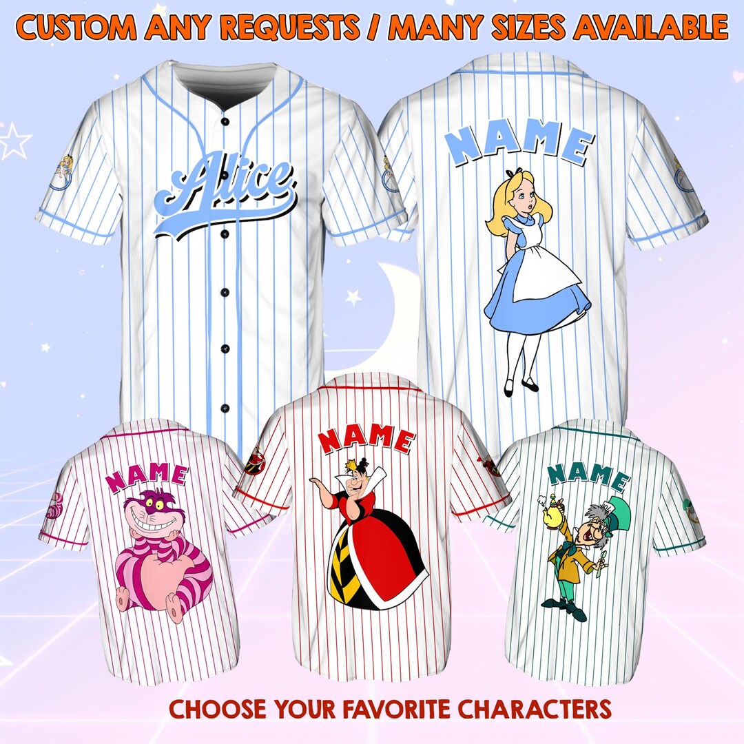 Disney Alice in Wonderland Baseball Jersey, Alice in Wonderland Family ...