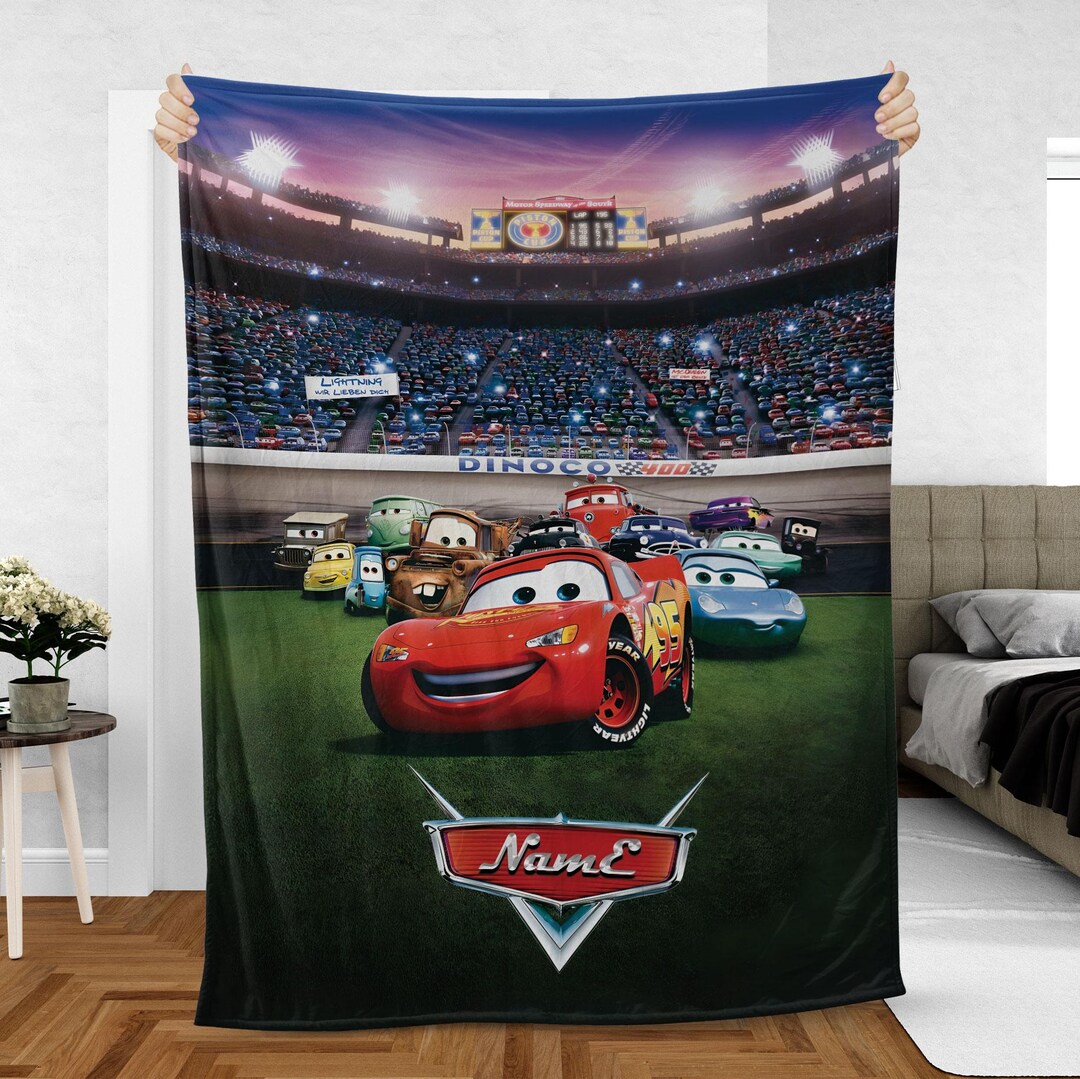 Custom Lightning Mcqueen Blanket, Disney Pixar Car Racing Blanket ...