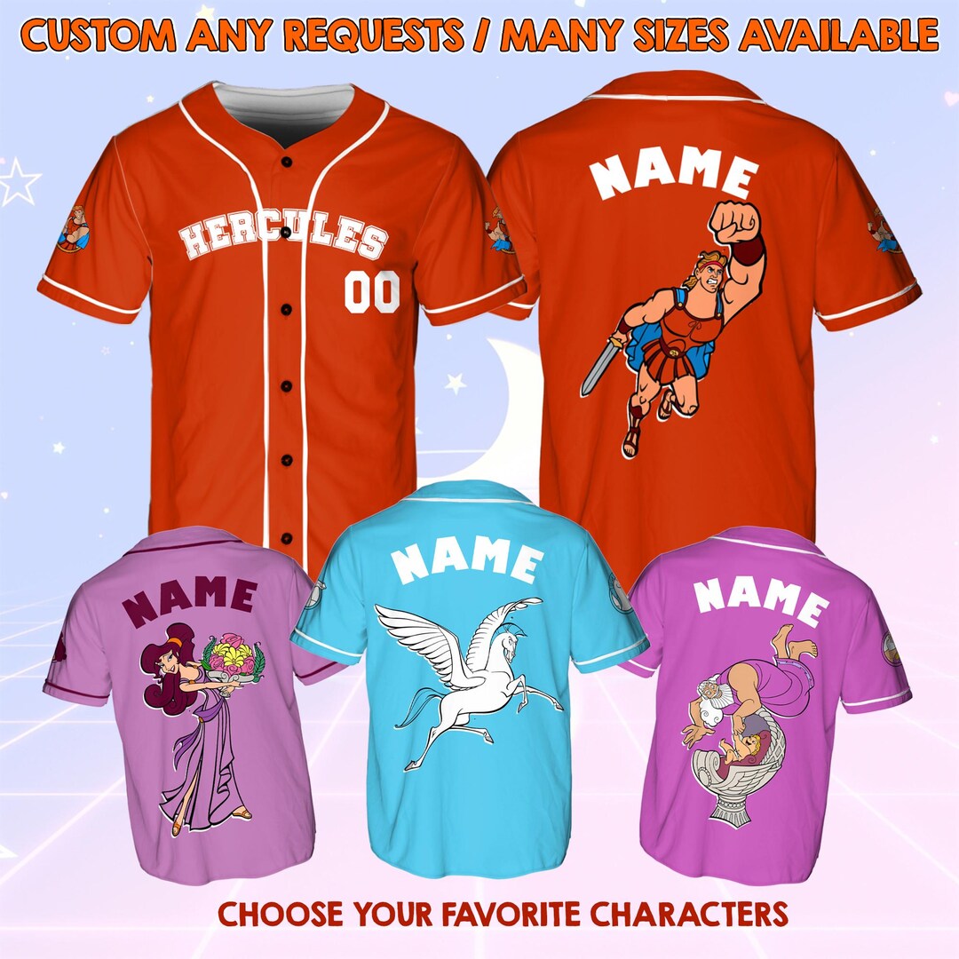 Disney Hercules Baseball Jersey, Disneyland Hercules Matching Shirt ...