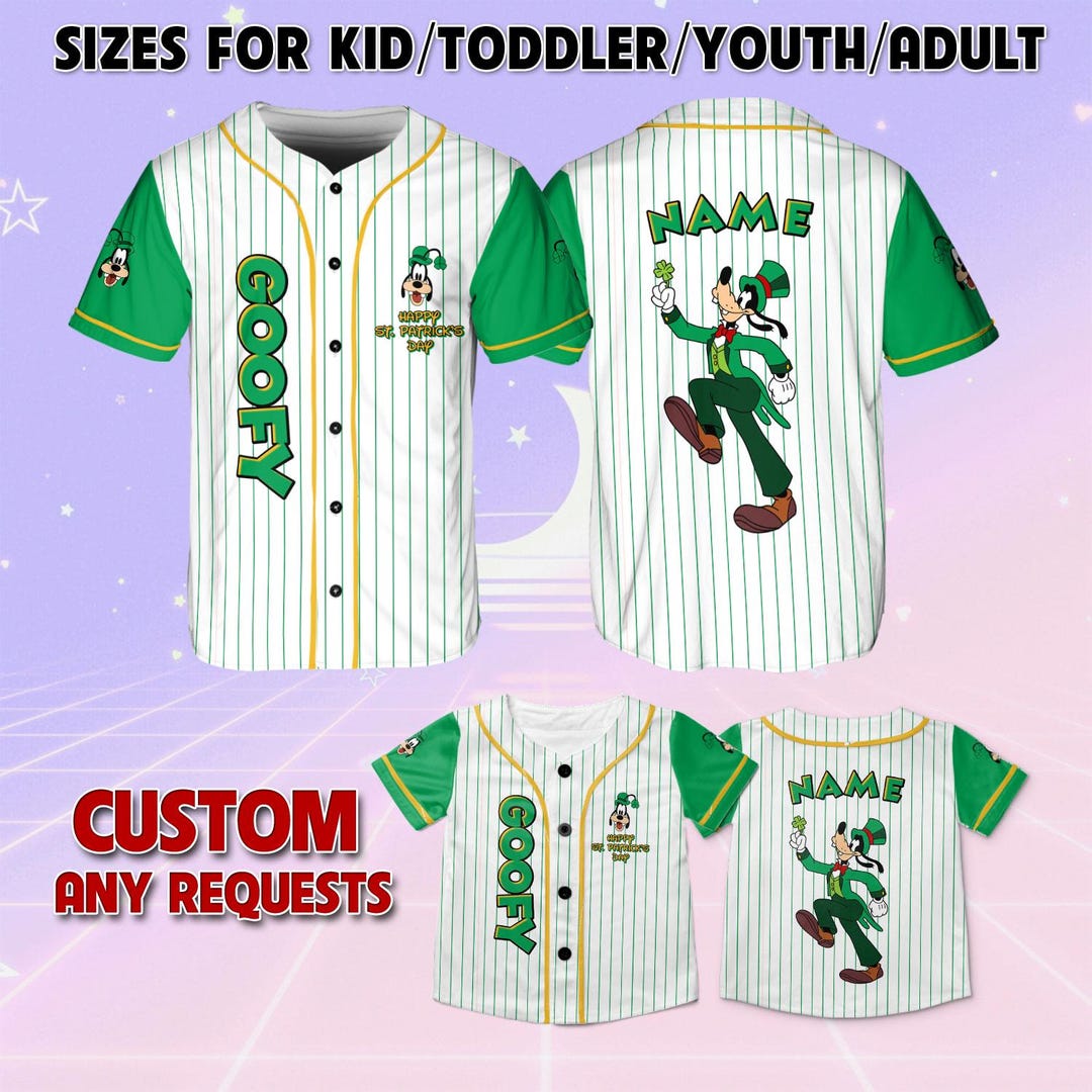 Mickey and Friends Goofy Green Day Irish Jersey, Disney Mickey and Co ...