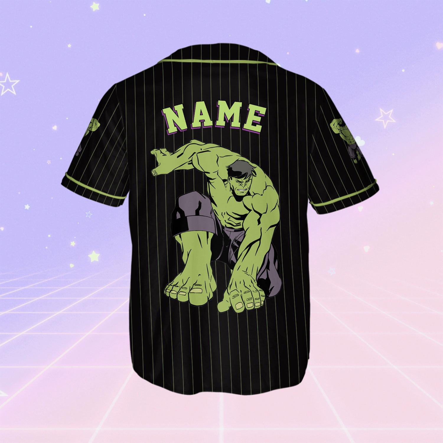 Marvel Hulk Baseball Jersey, Hulk Superhero Kids Jersey, Personalized ...