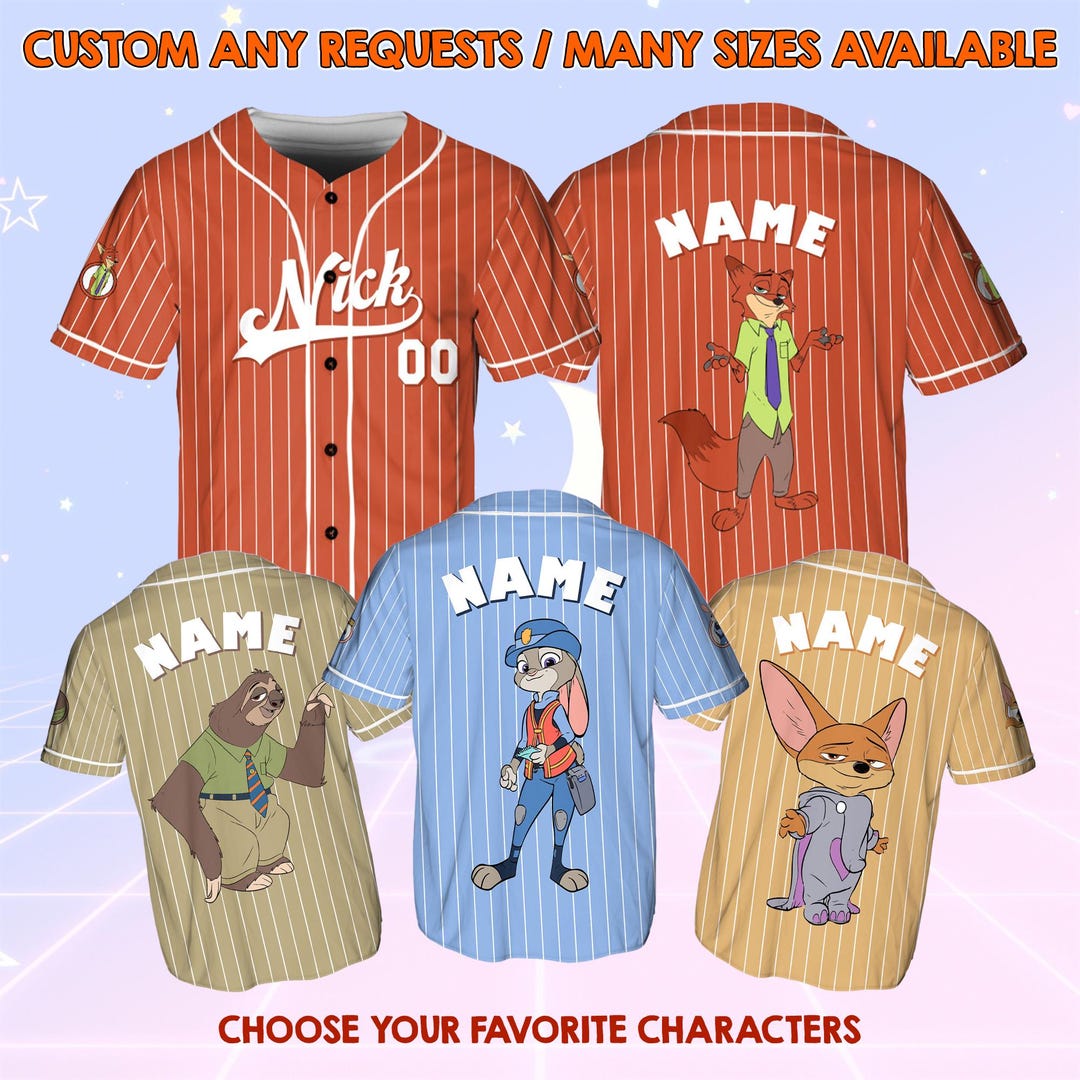 Disney Zootopia Baseball Jersey, Disney Zootopia Matching Shirt ...