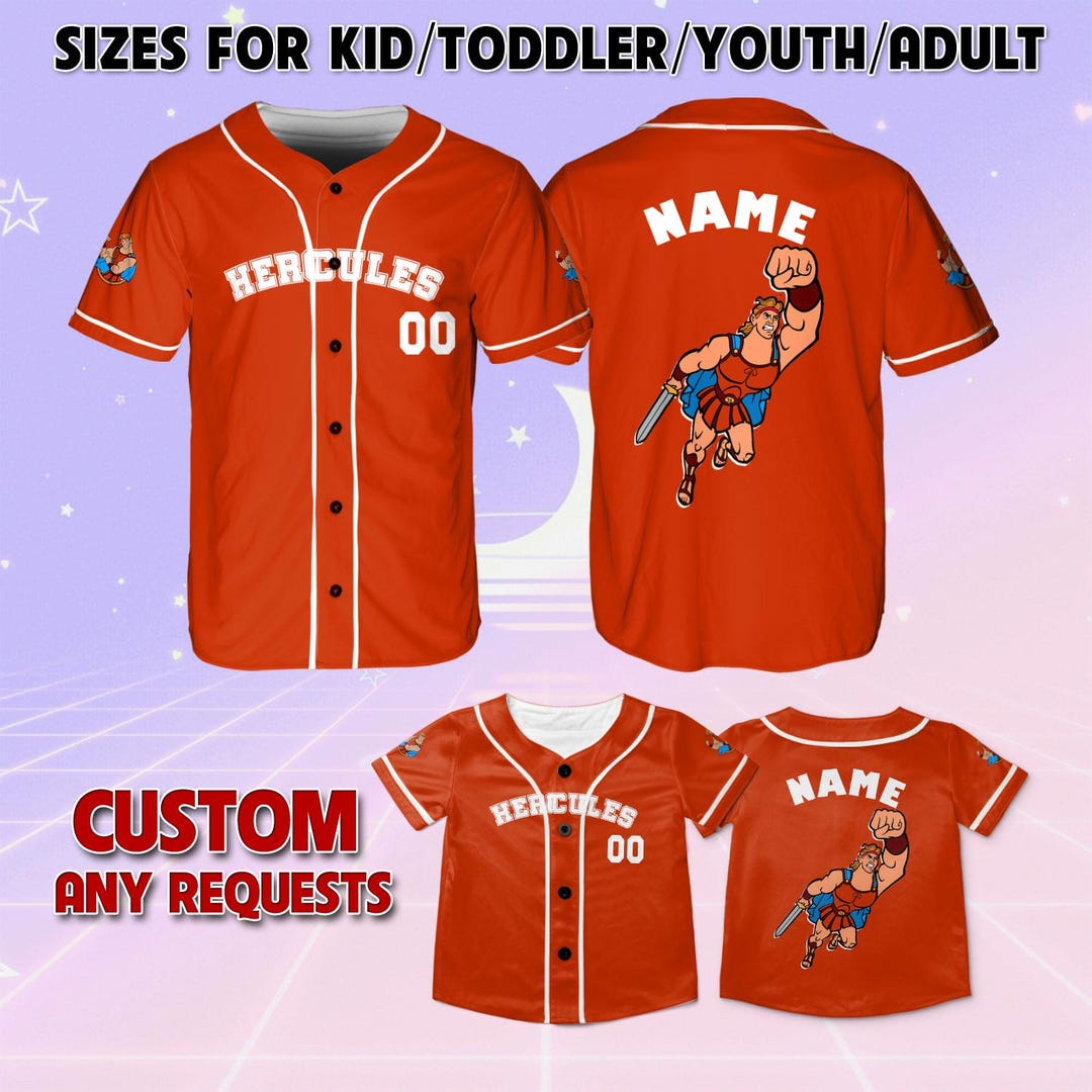 Disney Hercules Baseball Jersey, Hercules Matching Family Jersey ...