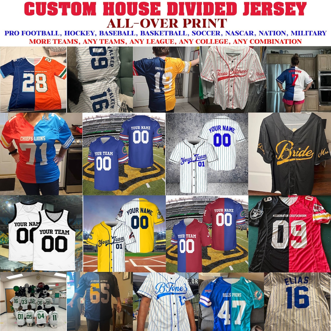 Custom House Divided Jersey, House Divided Football Jersey, House ...