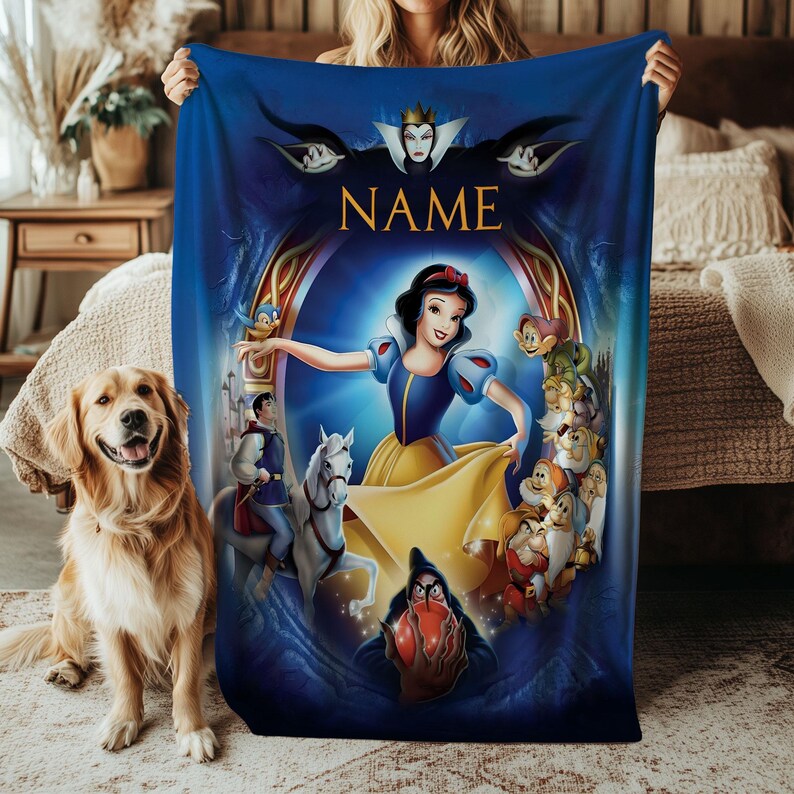 Custom Snow White Blanket, Disney Snow White and Seven Dwarfs Blanket ...