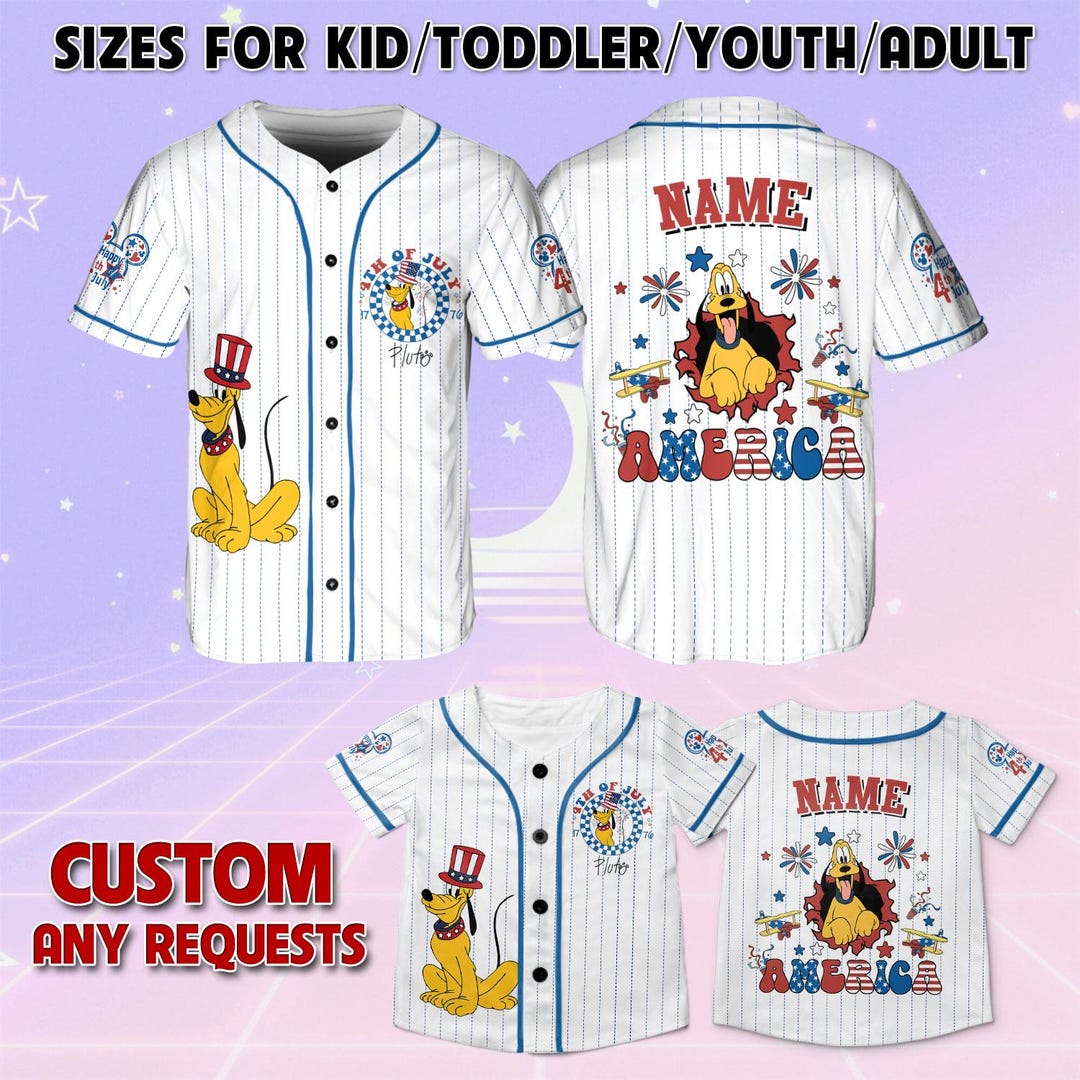 Disneyland Pluto 4th of July Jersey, Pluto Mickey and Friends 4th of ...