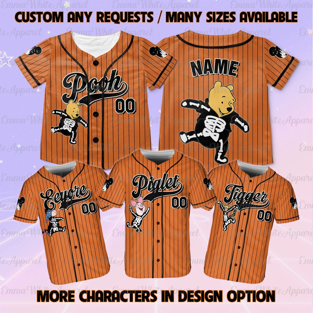 Personalized Winnie the Pooh Skeleton Jersey, Winnie the Poohcostume ...
