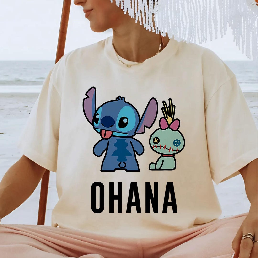 Disney Lilo and Stitch Ohana Stitch and Scrump Chibi T-shirt, Stitch ...