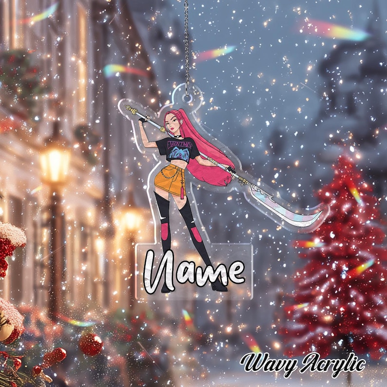 Mira Kpop Girl Group Ornament, Kpop Huntrix Singer Decor, Custom Shape ...