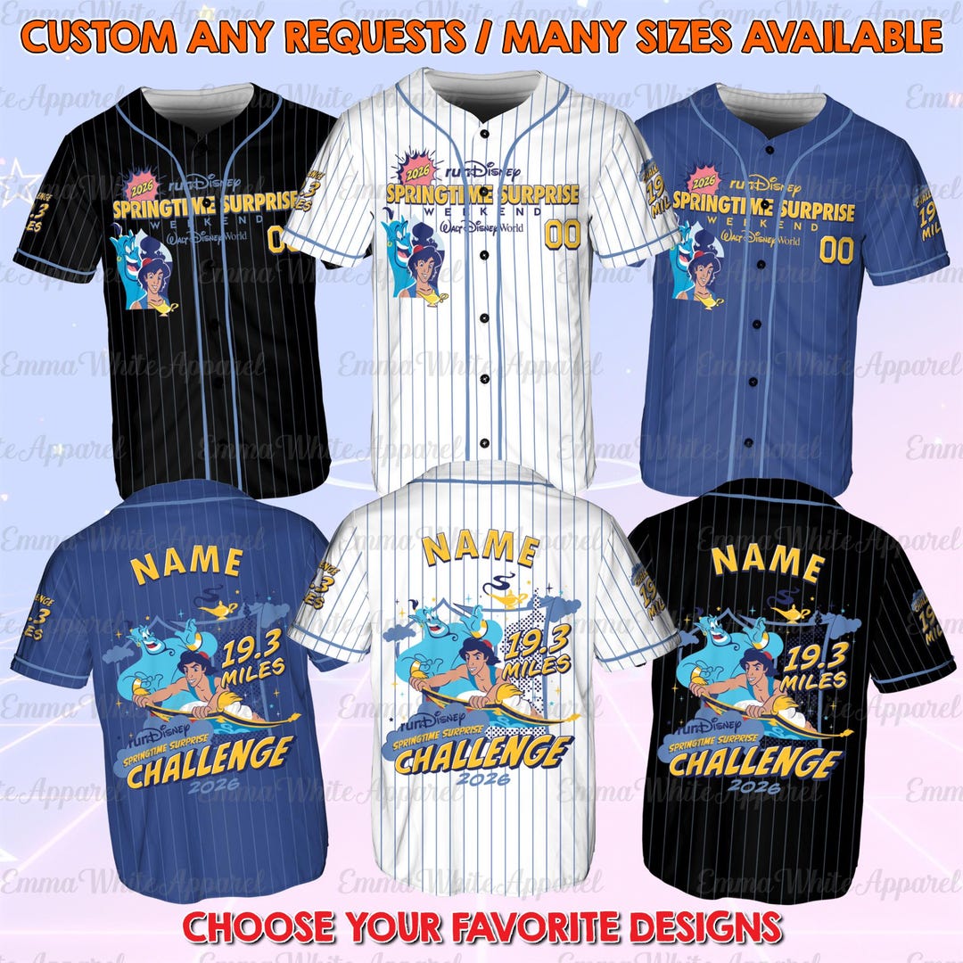 Aladdin Genie Challenge Baseball Jersey, Disney Aladdin Genie Challenge ...