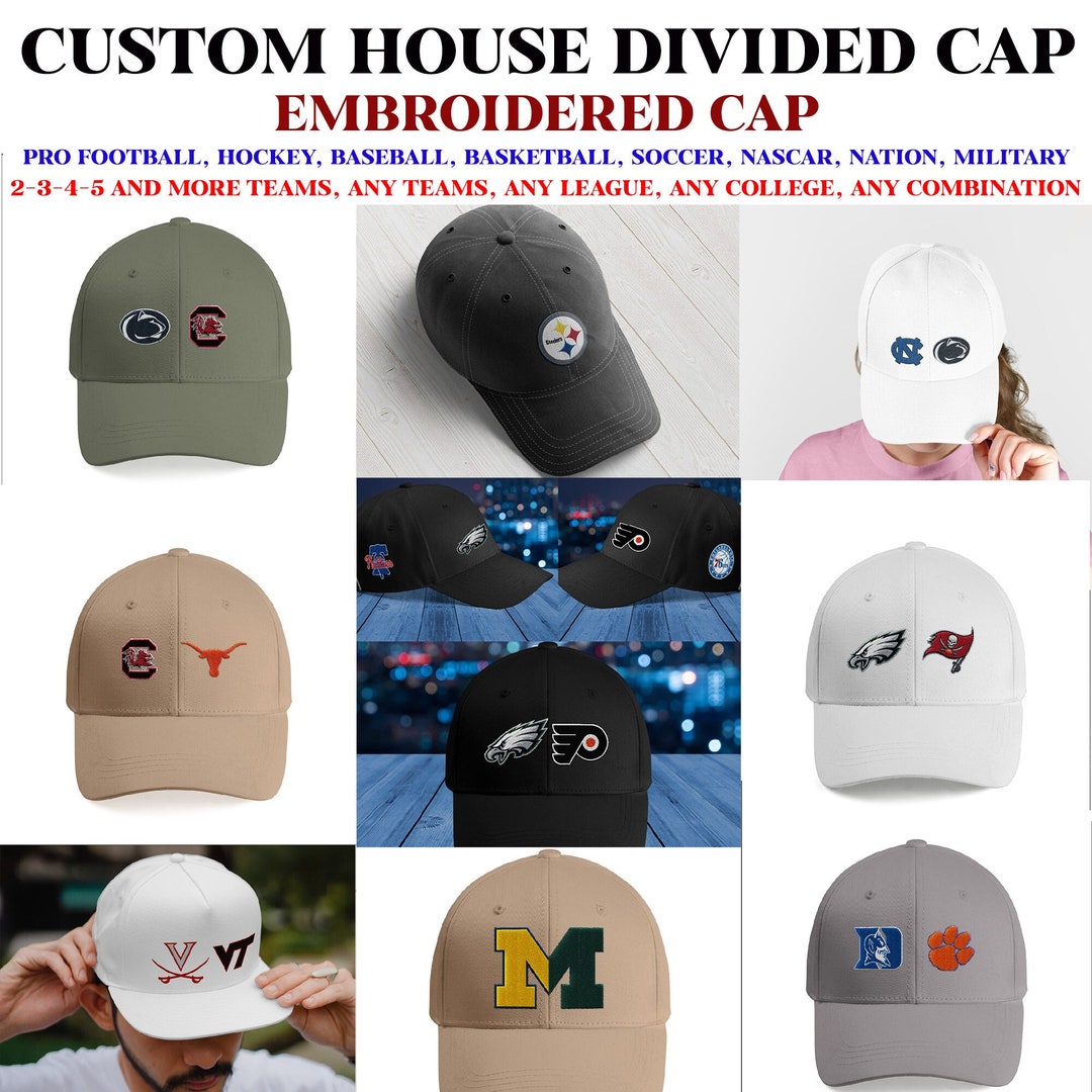 Make Your Own Custom House Divided Cap for Any Team, Schools Sports Hat ...