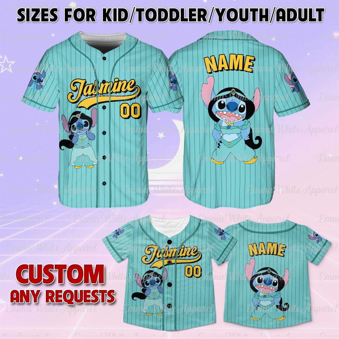 Disney Stitch Inspired Jasmine Princess Jersey, Disney Stitch Dress as ...