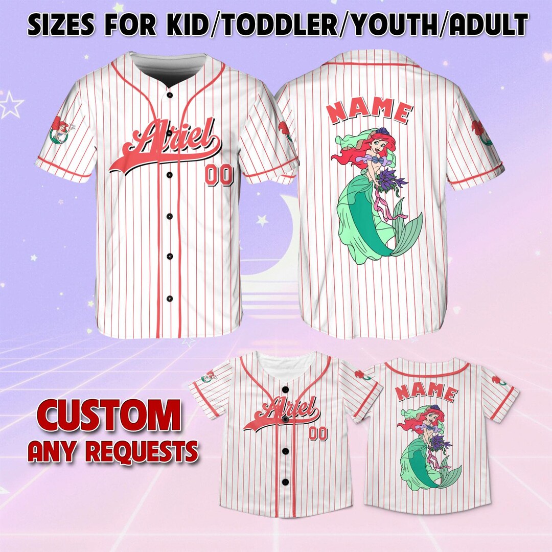 The Little Mermaid Ariel Baseball Jersey, Ariel Matching Family Jersey ...