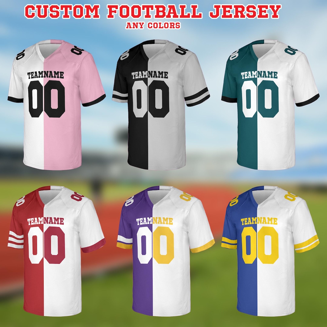 Personalized Any Two Football Team, Custom Family Matching Football ...