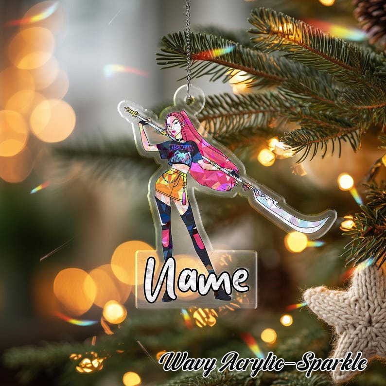 Mira Kpop Girl Group Ornament, Kpop Huntrix Singer Decor, Custom Shape ...