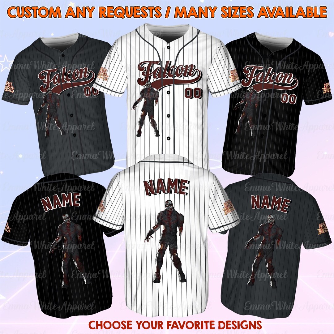 Marvel Falcon Zombie Jersey, Marvel Avengers Zombies Jersey, Marvel ...