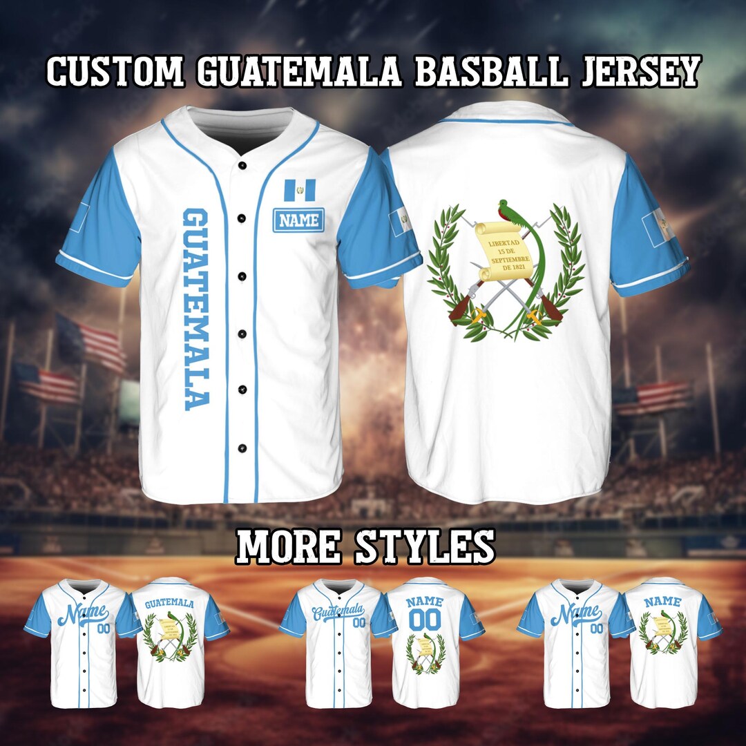 Personalized Name and Number Guatemala Baseball Jersey, Personalized ...