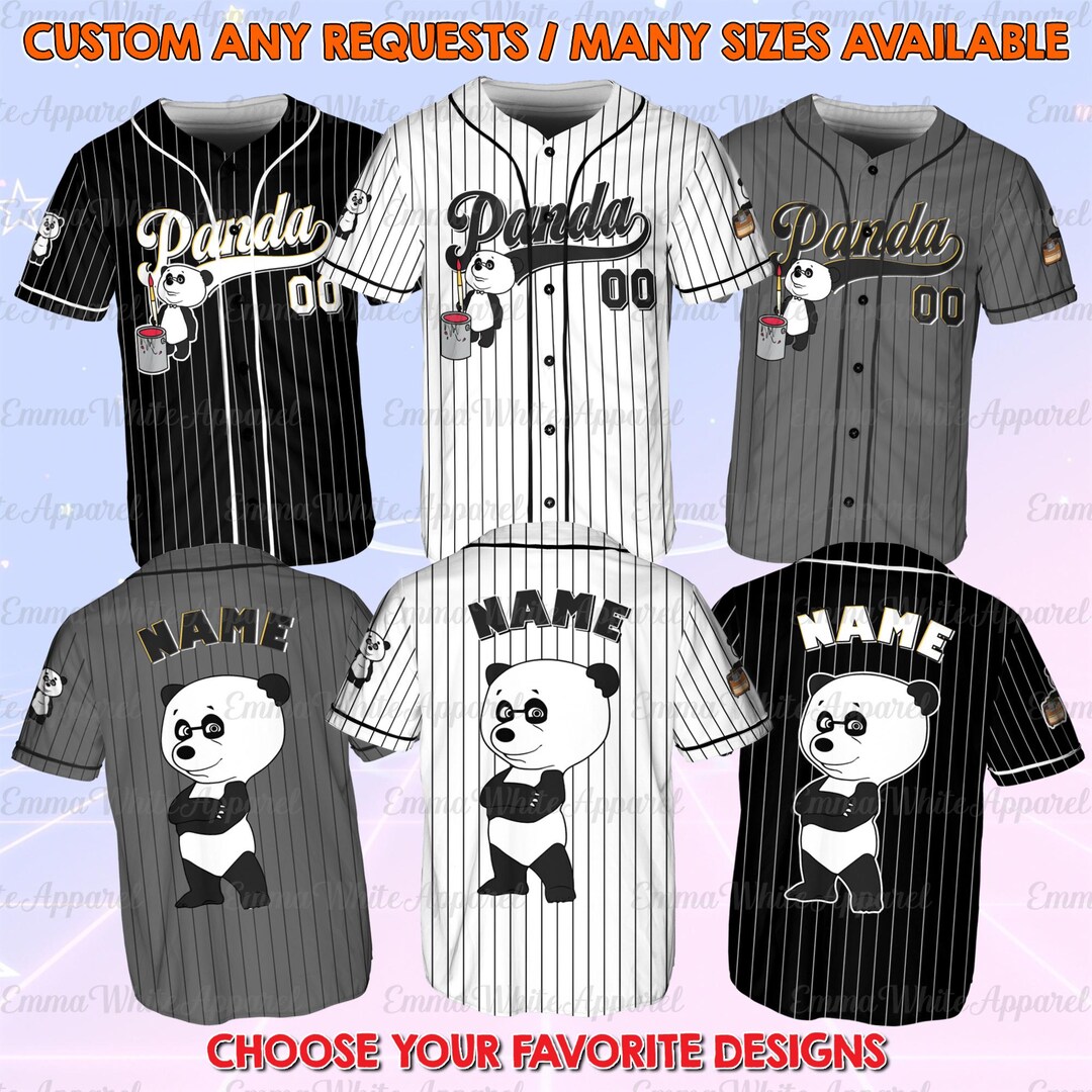 Masha and the Bear Panda Baseball Jersey, Cartoon Panda Character Shirt ...