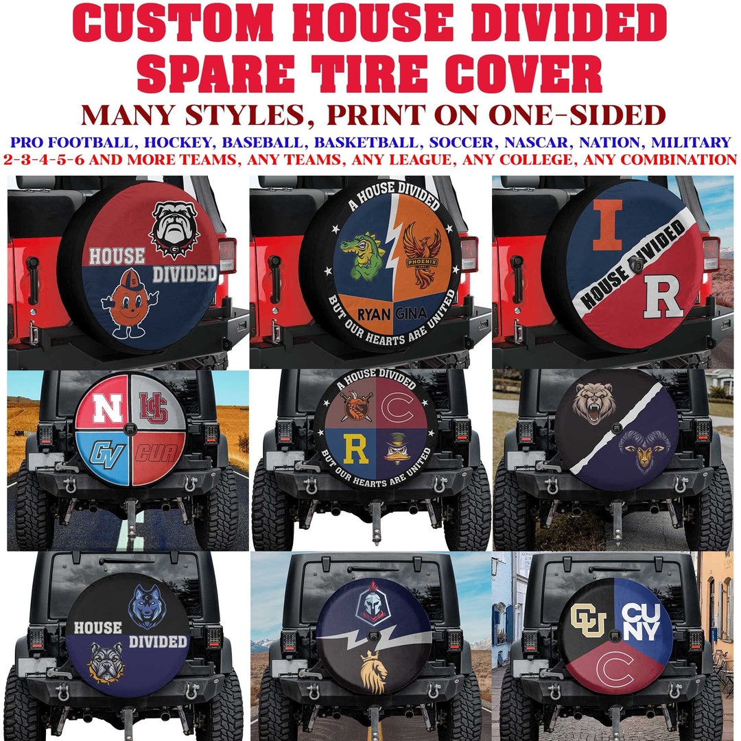 Custom House Divided Spare Tire Cover, House Divided Football Spare ...