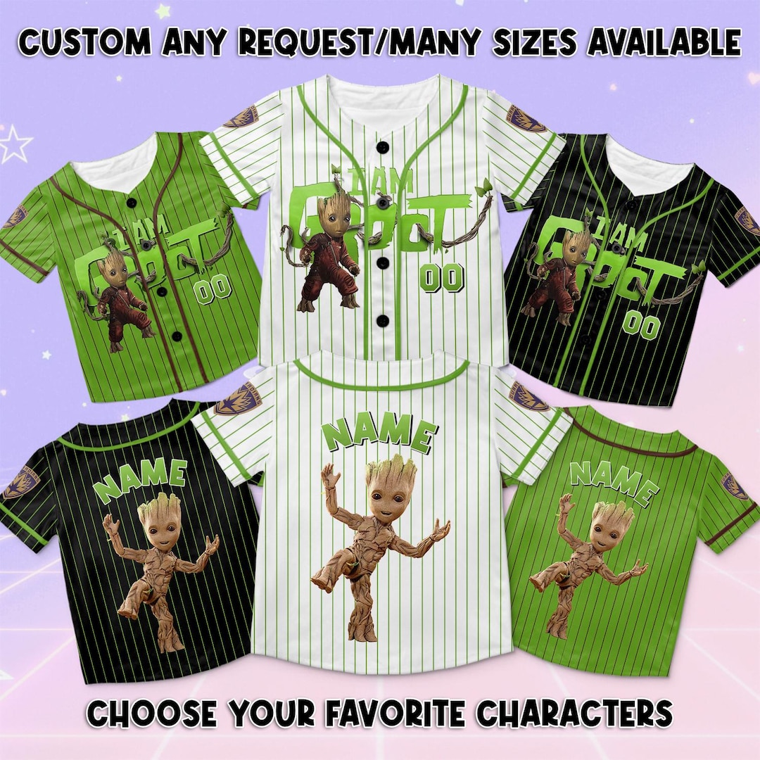 Guardians of the Galaxy Baby Groot Jersey, Marvel Baby Groot Baseball ...