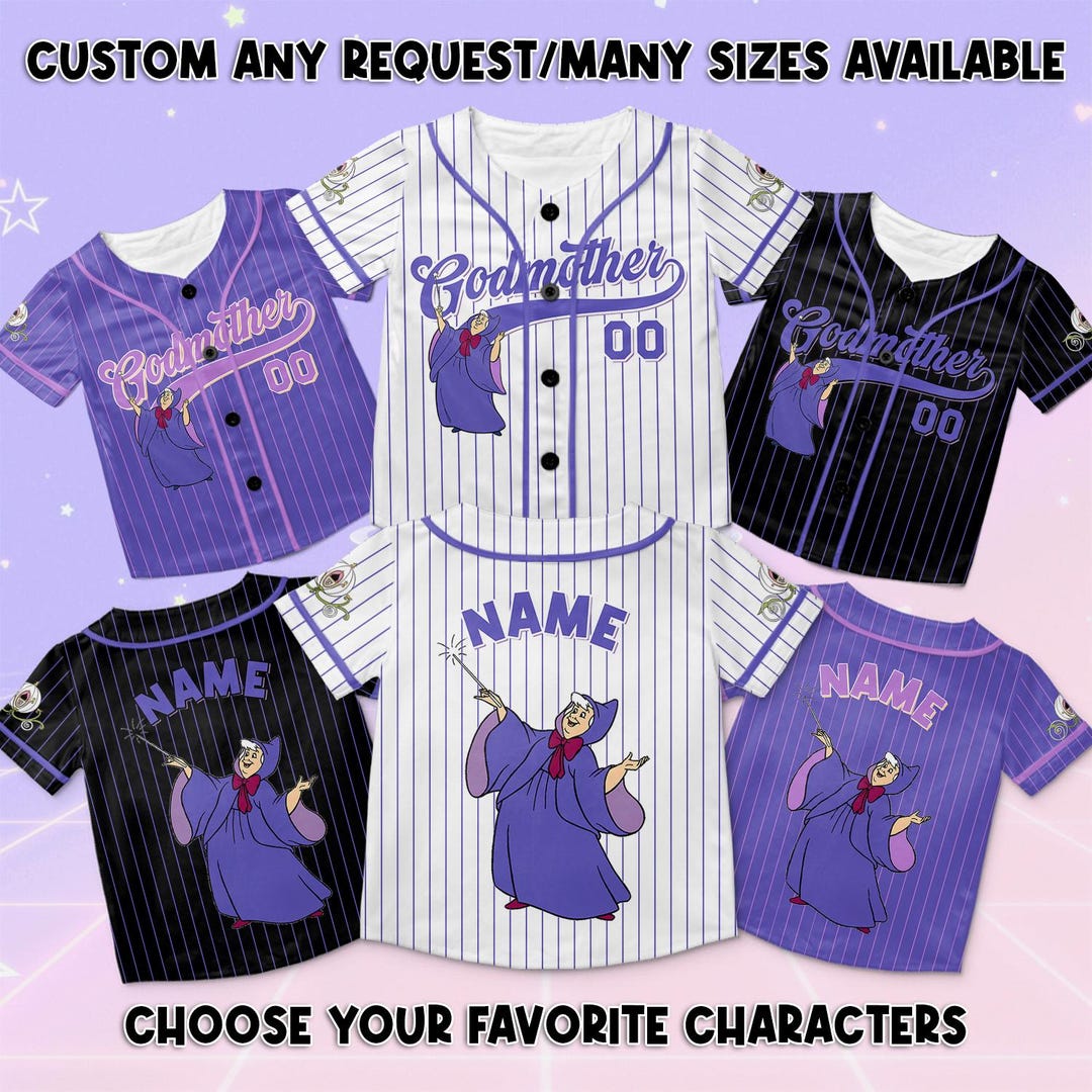 Disney Cinderella Godmother Jersey, Disney Fairy Godmother Baseball ...