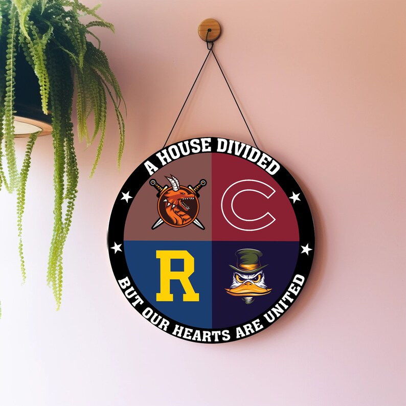 Custom House Divided Gifts, Football Woven Round Sign, Baseball Wood ...