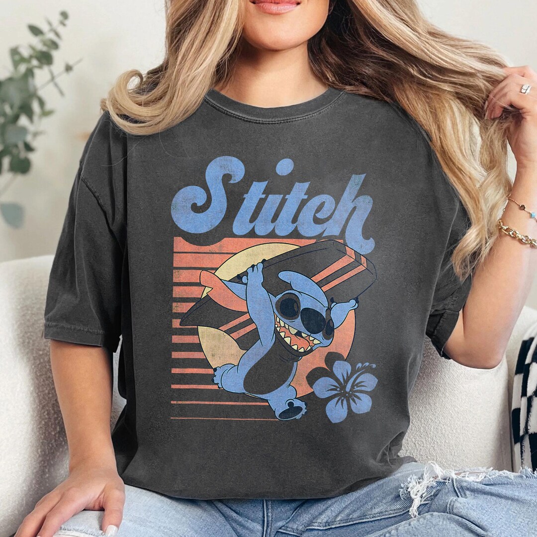 Disney Lilo and Stitch Tropical Vintage Aloha Surf Stitch T-shirt ...