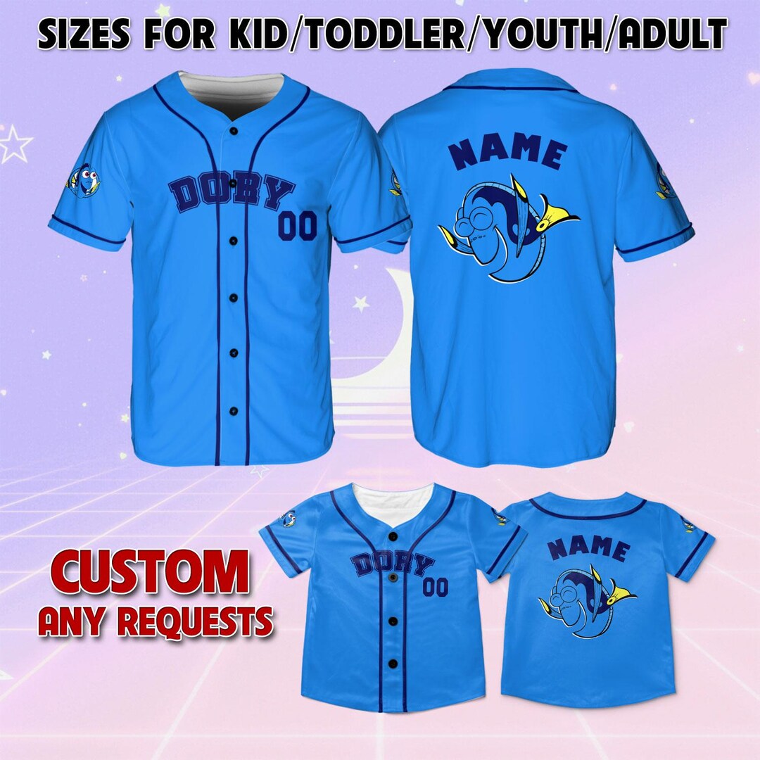 Finding Nemo Dory Baseball Jersey, Dory Matching Family Jersey ...