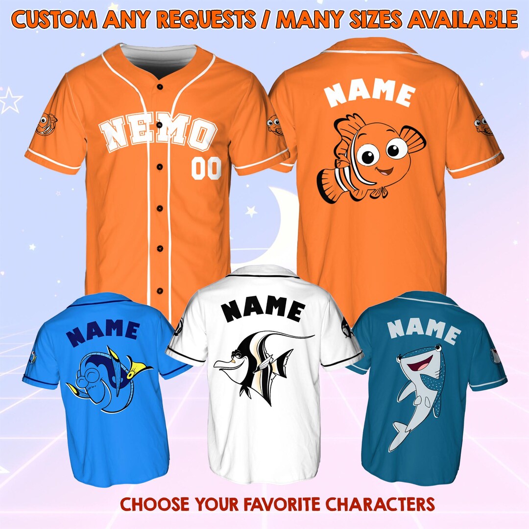 Disney Finding Nemo Baseball Jersey, Disney Finding Nemo Matching Shirt ...
