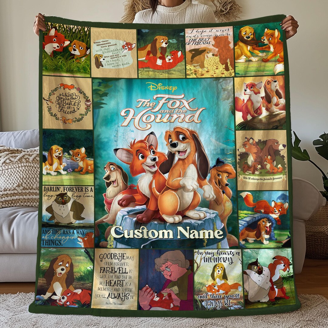 Custom the Fox and the Hound Pictures Collage Blanket, the Fox and the ...