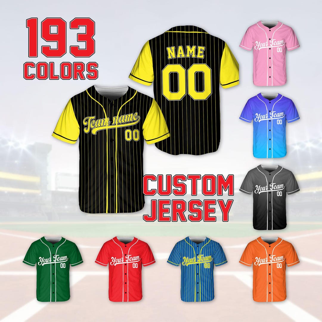 Personalized Team Name Baseball Jersey, Kids Baseball Shirt, Custom ...