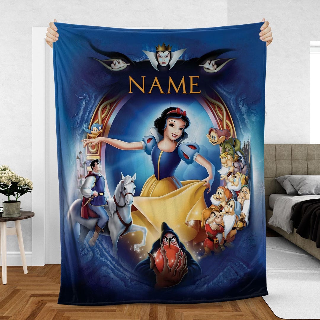 Custom Snow White Blanket, Disney Snow White and Seven Dwarfs Blanket ...
