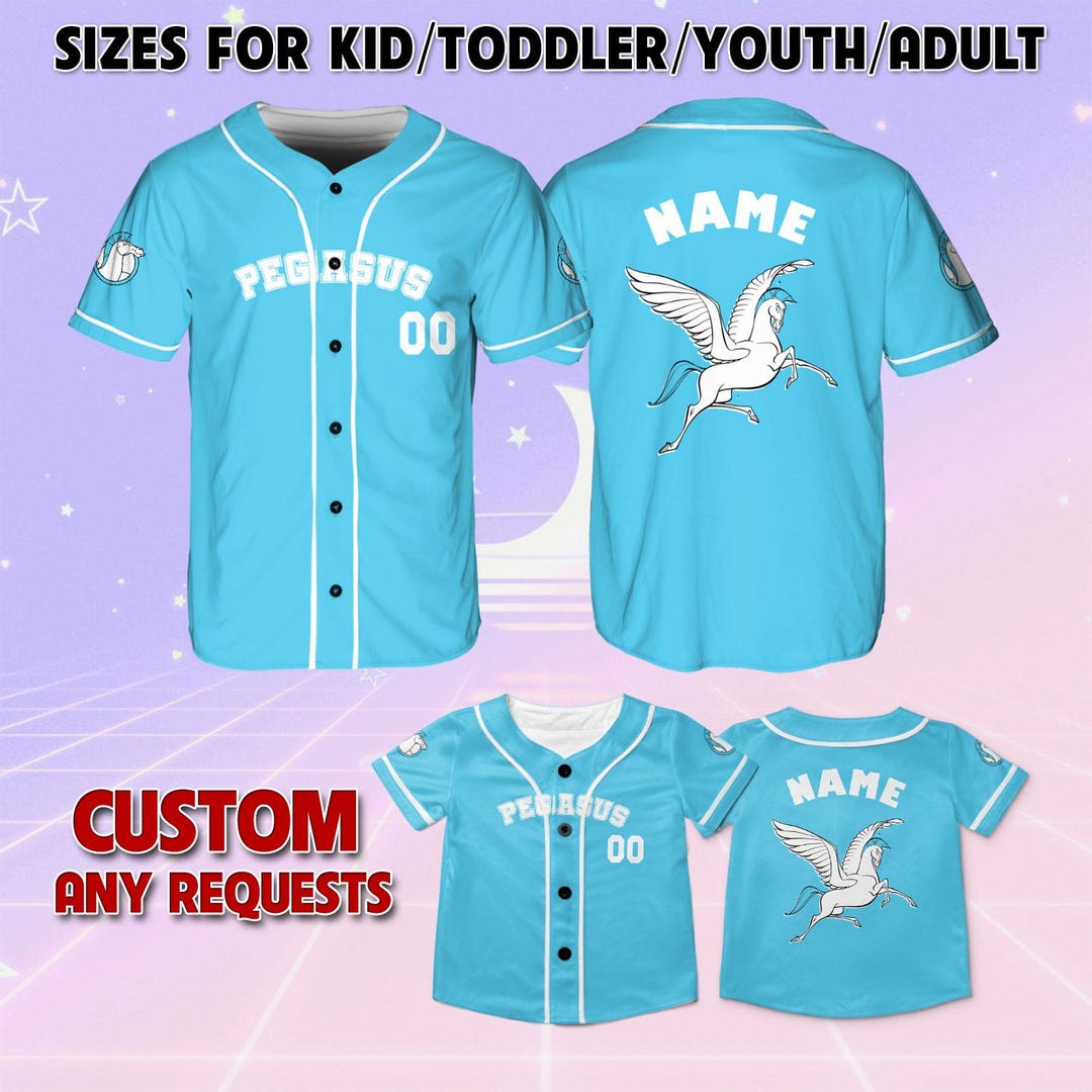 Hercules Disney Pegasus Baseball Jersey, Pegasus Matching Family Jersey ...